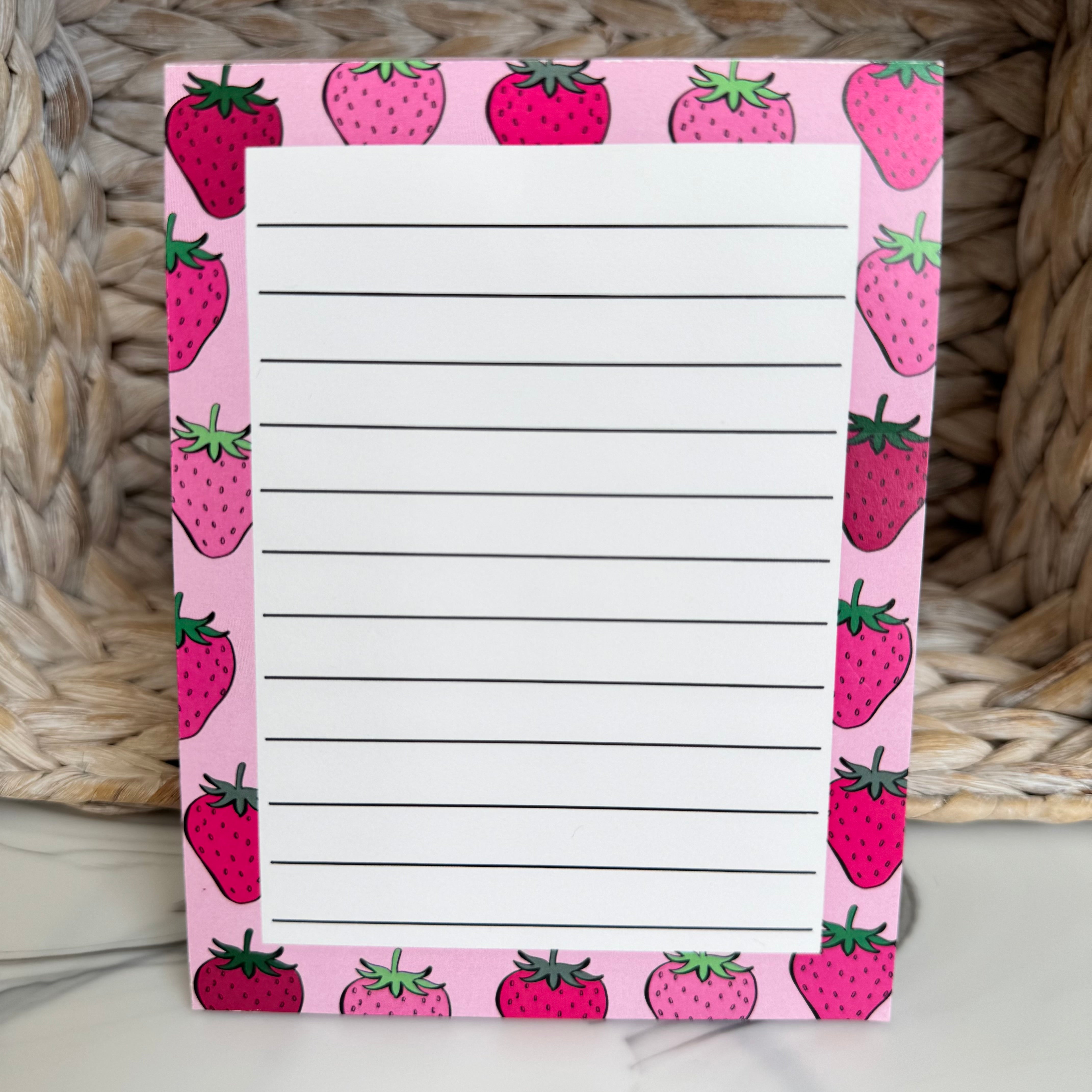 Strawberry Notepad (5.5" x 4") – Lettering By Tracy