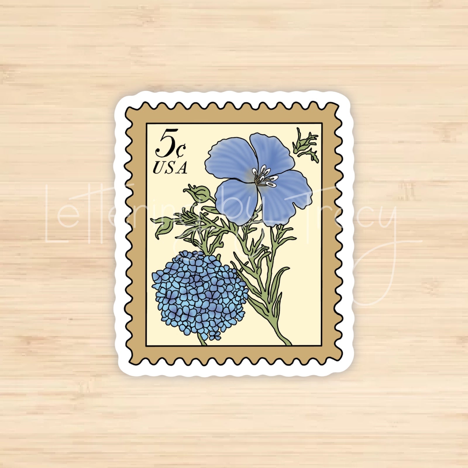 Vintage Postage Stamp Sticker – Lettering By Tracy