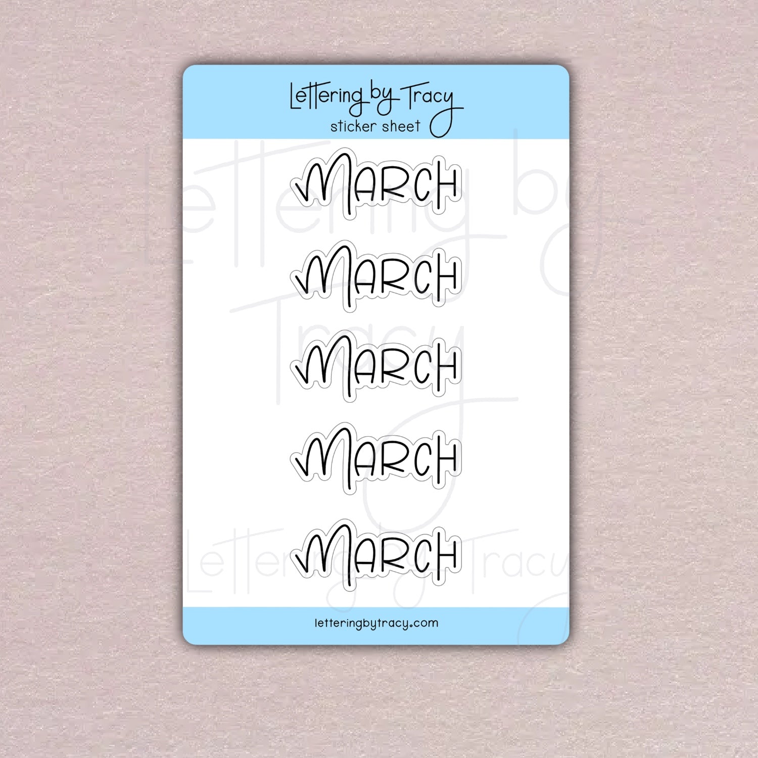 March Sticker Sheet – Lettering By Tracy