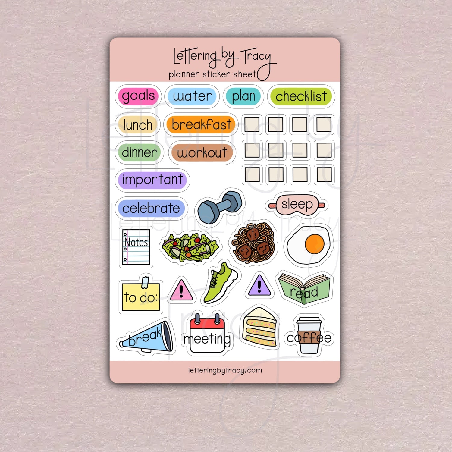 Tracker Sticker Sheet – Lettering By Tracy