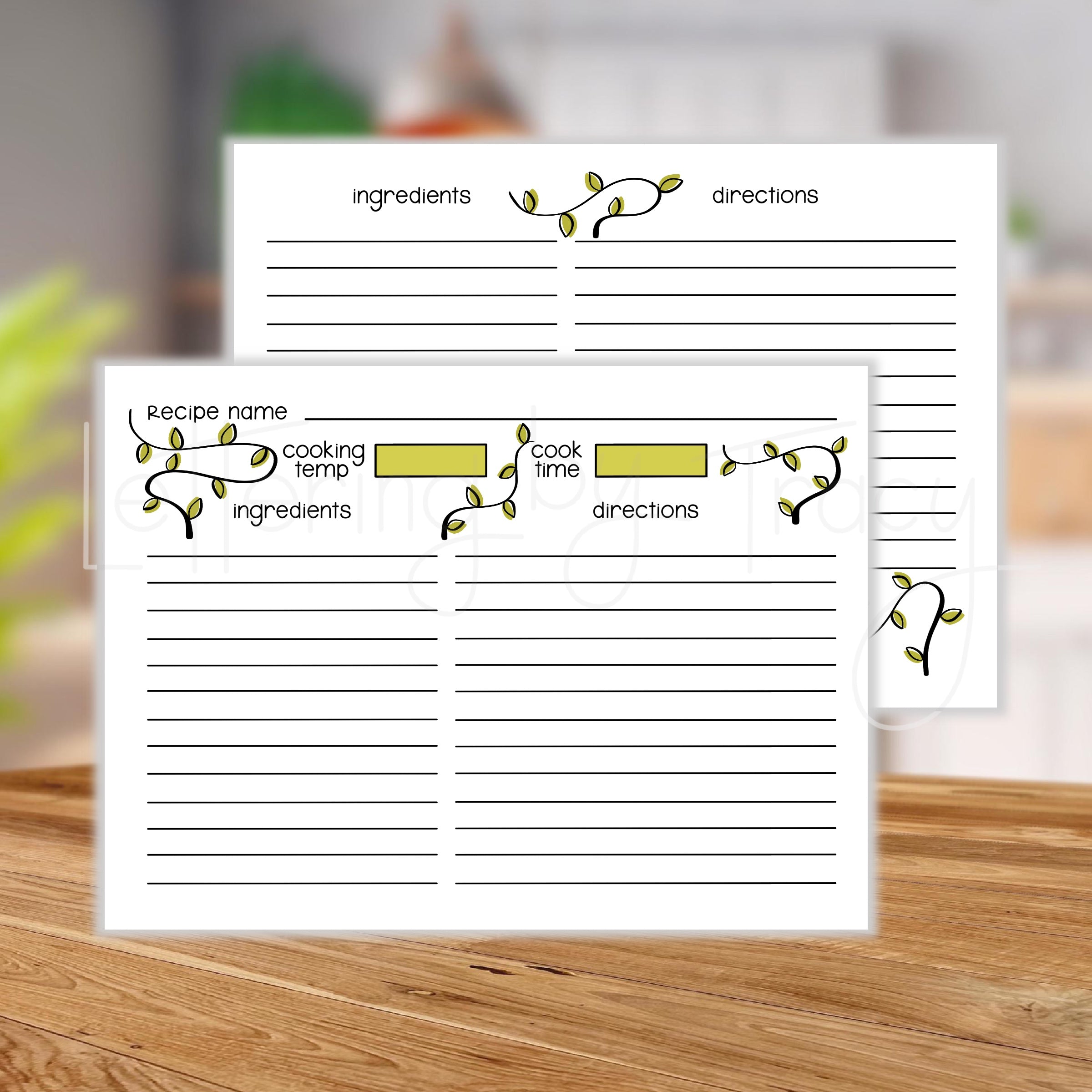 Leaf Recipe Cards (10 cards) – Lettering By Tracy